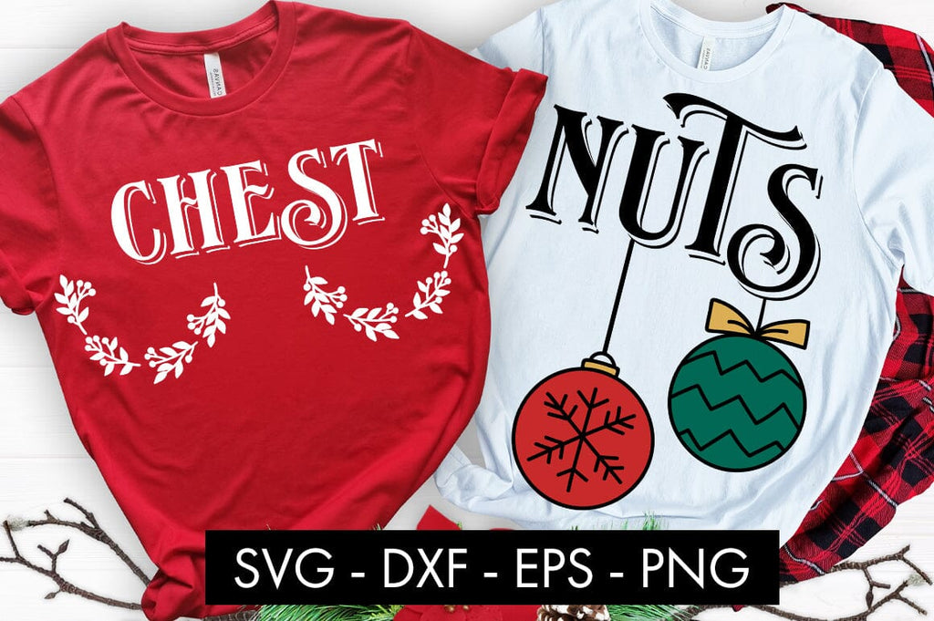 Funny Christmas Chestnuts Couple SVG Cut file - So Fontsy