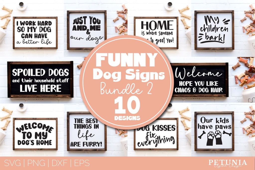 Funny Dog Signs SVG | Dog SVG Bundle - So Fontsy