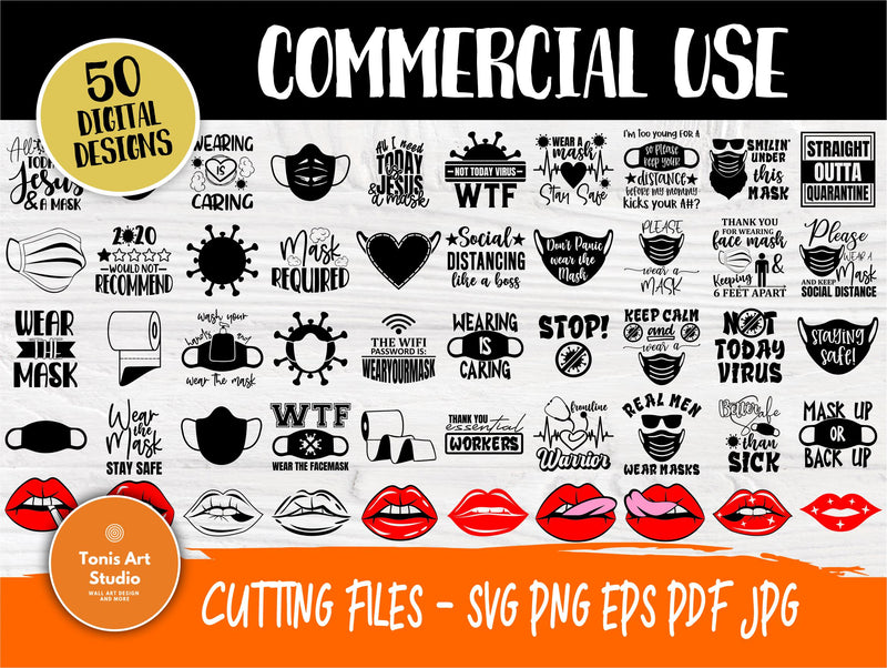 Funny Face Mask Svg Bundle, Face Mask Quotes, Face Mask Sayings ...