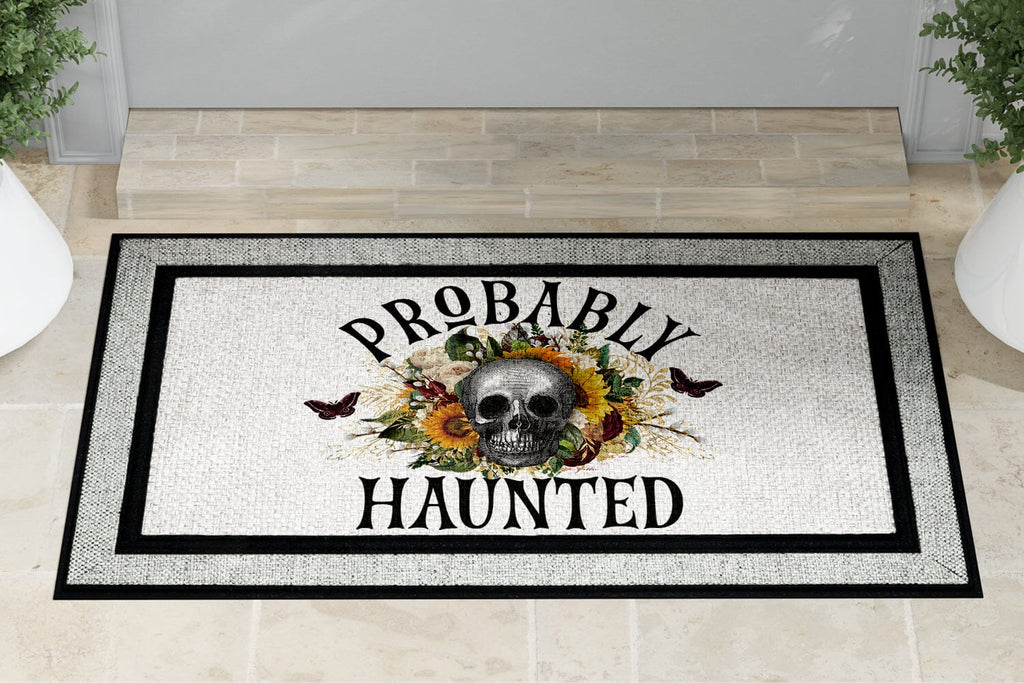 Funny Halloween Probably Haunted Welcome Door Mat PNG For Sublimation ...
