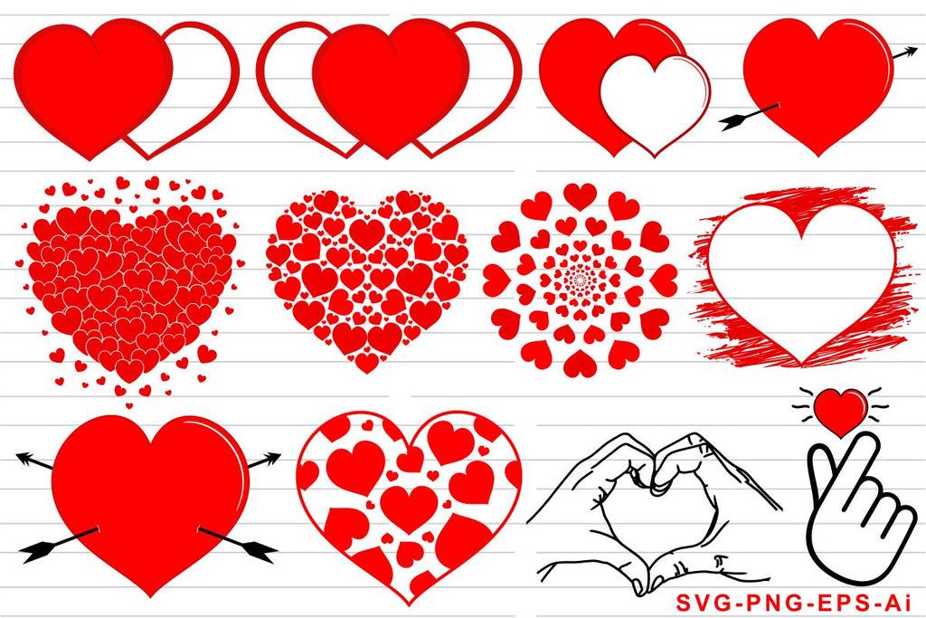 Funny Heart Shape Monogram SVG Bundle, Love SVG Bundle, Wedding SVG ...