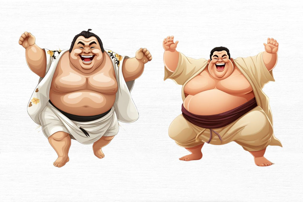 Funny Japanese Sumo Wrestler Clipart - So Fontsy