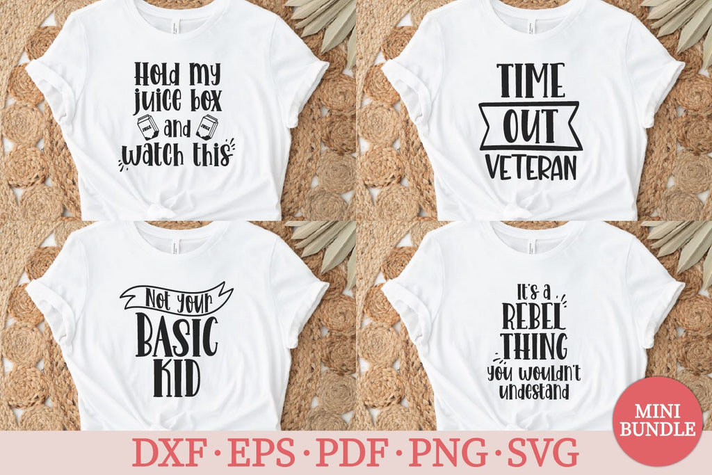 Funny Kids T-shirt Mini Bundle - So Fontsy
