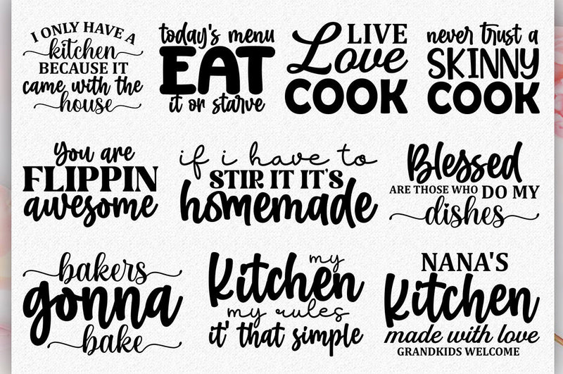 Funny kitchen Sign SVG Bundle, kitchen SVG Bundle - 20 Designs - So Fontsy