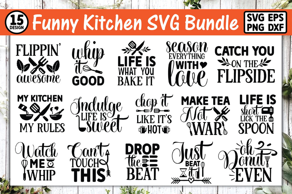 Funny Kitchen SVG Bundle - So Fontsy