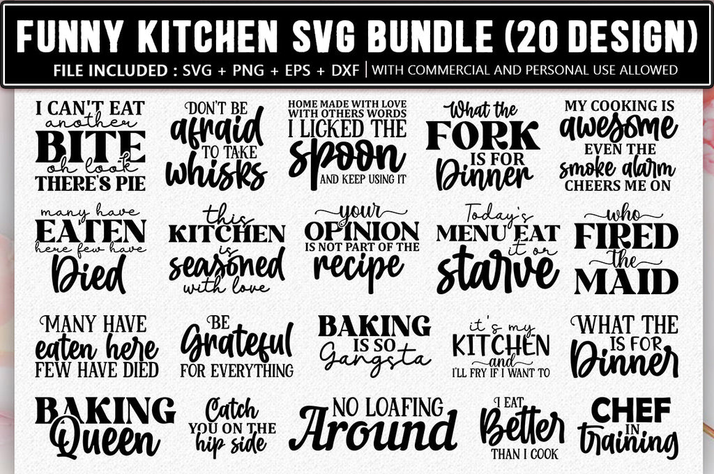 Funny Kitchen SVG Bundle - So Fontsy