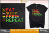 Funny LGBTQ pride month eat sleep pride repeat T-shirt SVG EPS PNG - So ...