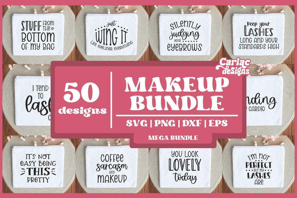 Funny Makeup Bag SVG Bundle | Makeup Mega SVG Bundle | Vol 2 - So Fontsy