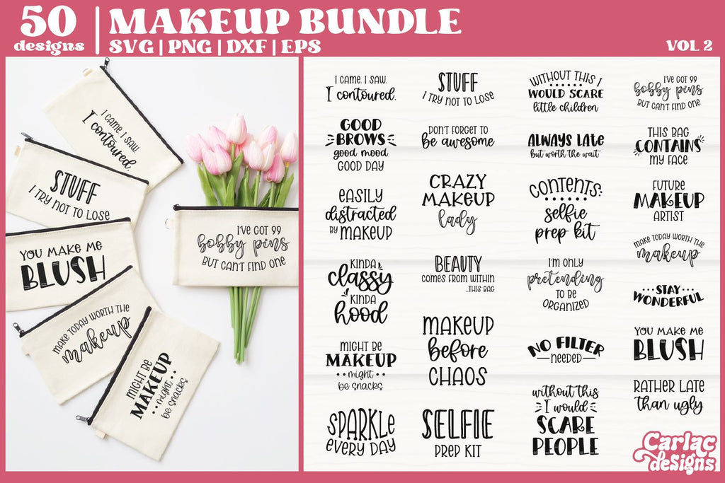 Funny Makeup Bag SVG Bundle | Makeup Mega SVG Bundle | Vol 2 - So Fontsy