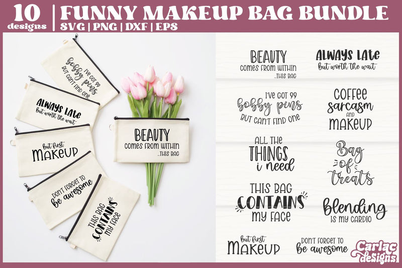Funny Makeup Bag SVG Bundle | Makeup SVG Bundle - So Fontsy
