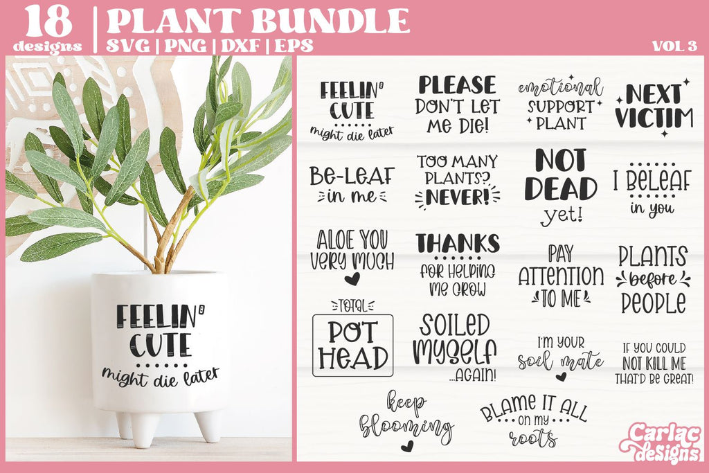 Funny Plant SVG Bundle | Funny Planter Pot Bundle | Vol 3 - So Fontsy