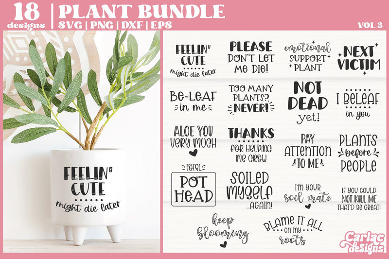 Funny Plant SVG Bundle | Funny Planter Pot Bundle | Vol 3 - So Fontsy