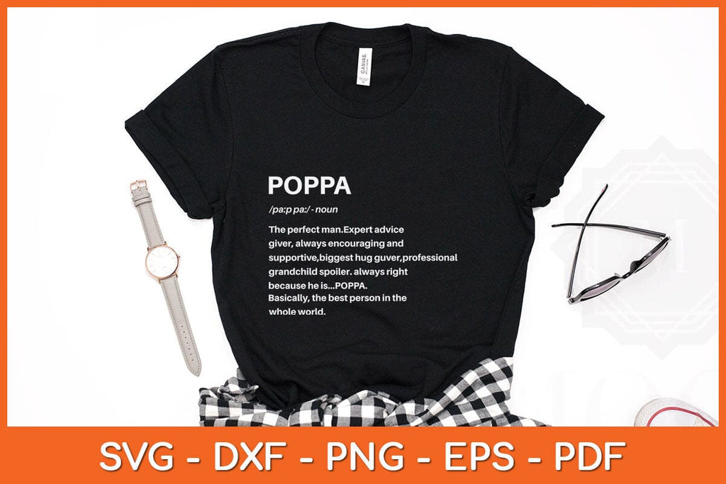 Funny Poppa Definition Birthday Father Day Grandpa Svg Cutting File ...