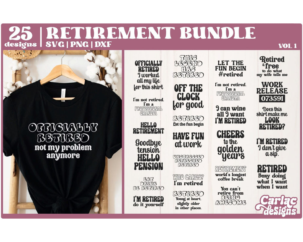 Funny Retirement SVG Bundle - So Fontsy