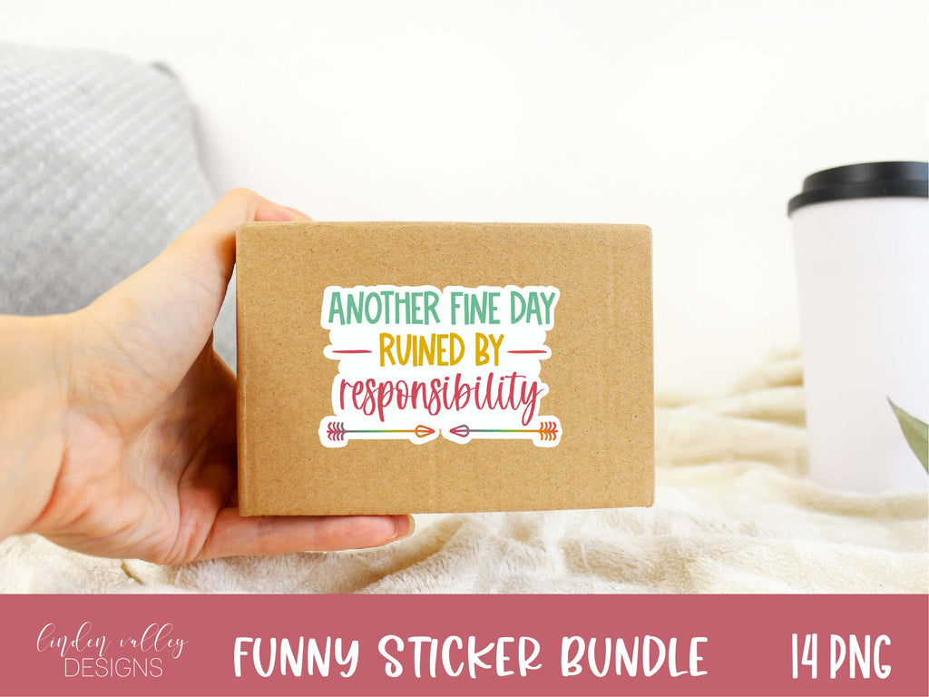 Funny Sticker Bundle-Set of 14 PNG Stickers - So Fontsy