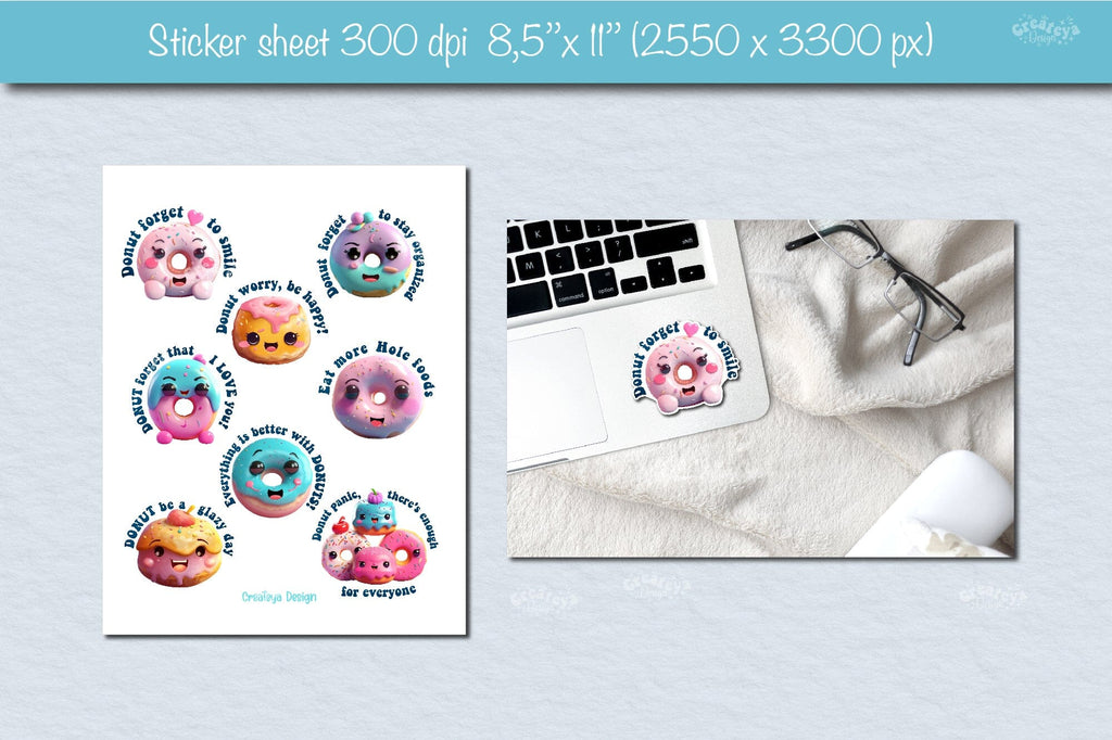Funny Stickers Bundle| Motivational Kawaii Stickers bundle png - So Fontsy