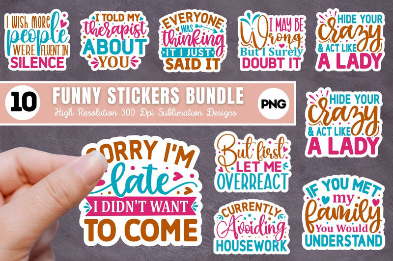 Funny Stickers Bundle - So Fontsy