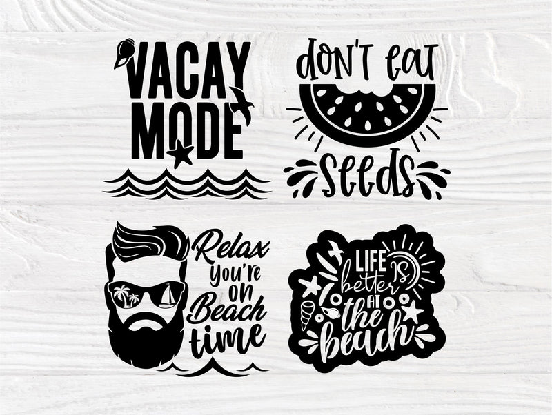 Funny Summer SVG Bundle, Beach Svg, Shirt Quotes - So Fontsy