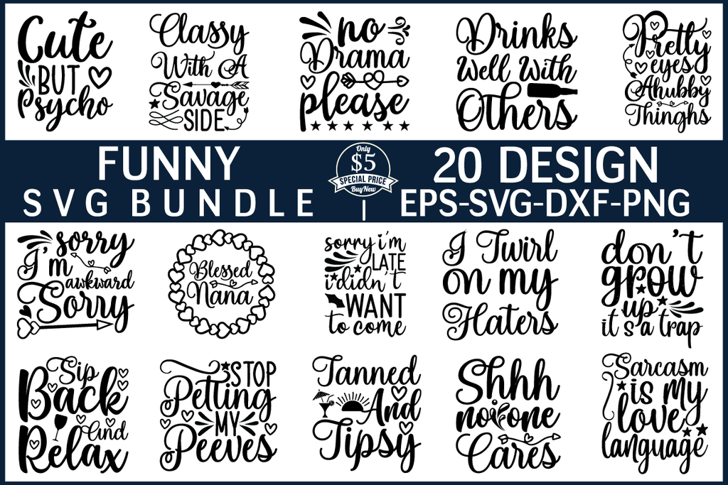 funny svg bundle vol 2 - So Fontsy