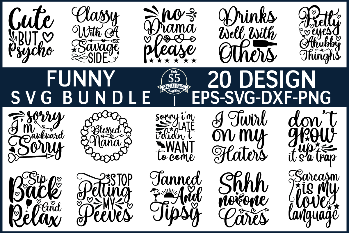 funny svg bundle vol 2 - So Fontsy