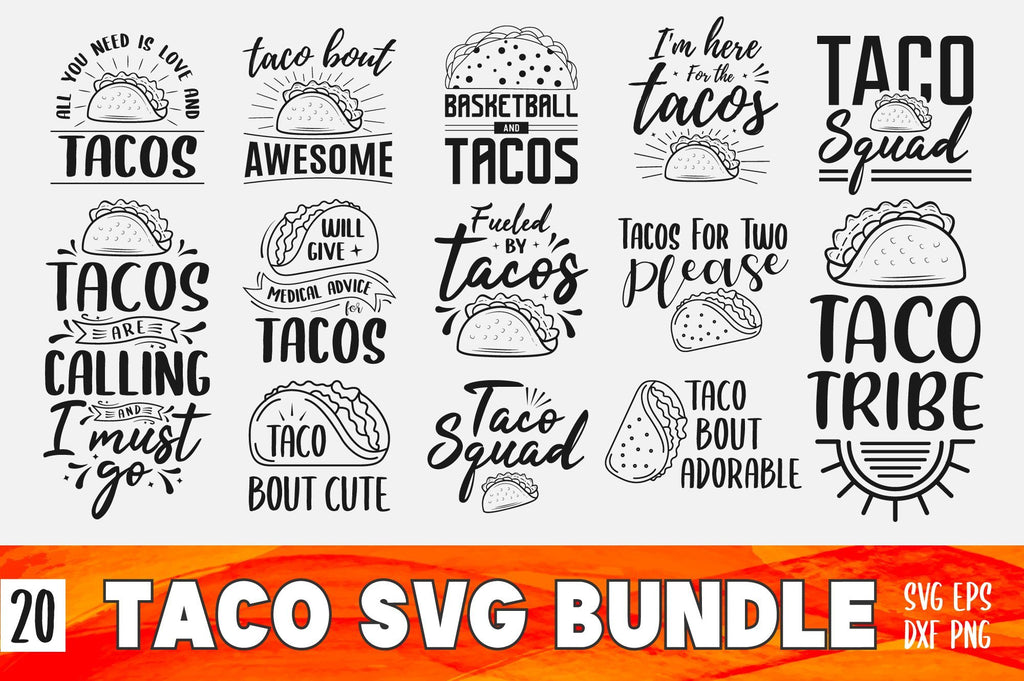 Funny Taco SVG Bundle - So Fontsy
