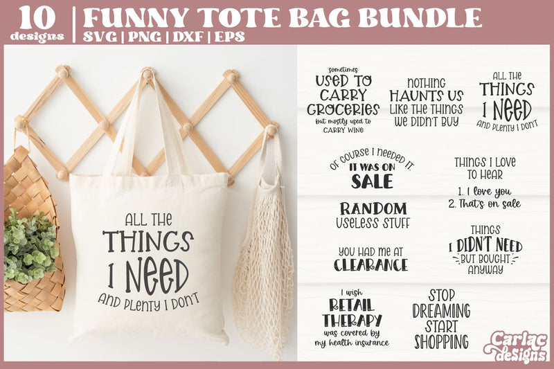 Funny Tote Bag SVG Bundle | Tote Bag Quotes Bundle - So Fontsy