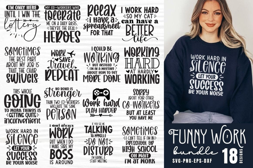 Funny Work SVG Bundle - So Fontsy