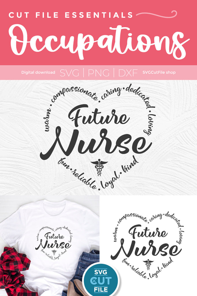 Future Nurse svg with heart - So Fontsy