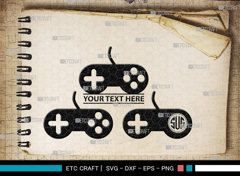 Game Controller Monogram, Game Controller Silhouette, Game Controller ...