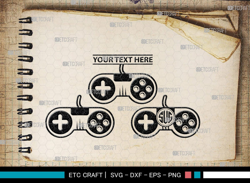 Game Controller Monogram, Game Controller Silhouette, Game Controller ...