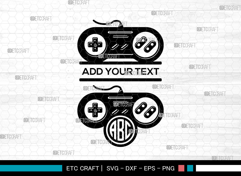 Game Controller SVG, Gamer Svg, Video Game Svg, Split Monogram Svg ...
