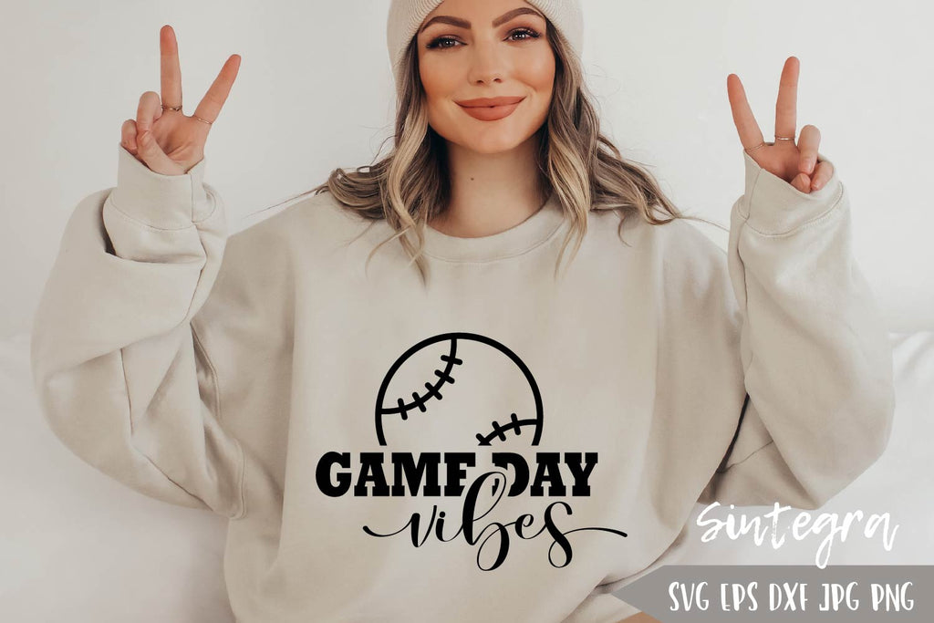 Game Day Vibes SVG, Baseball SVG Free For Commercial Use - So Fontsy