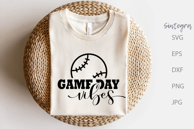 Game Day Vibes SVG, Baseball SVG Free For Commercial Use - So Fontsy