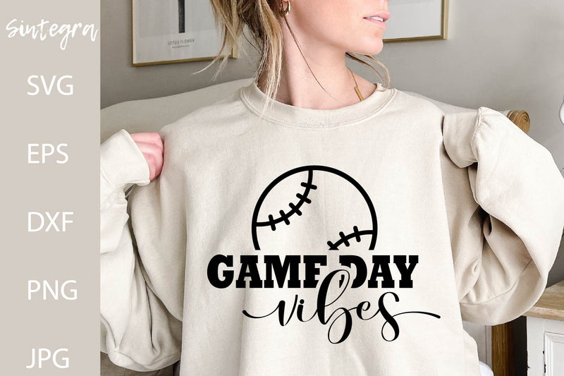 Game Day Vibes SVG, Baseball SVG Free For Commercial Use - So Fontsy