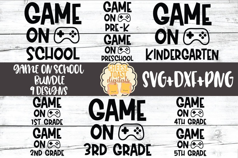 Game On School Bundle - Back to School SVG PNG DXF Cut Files - So Fontsy