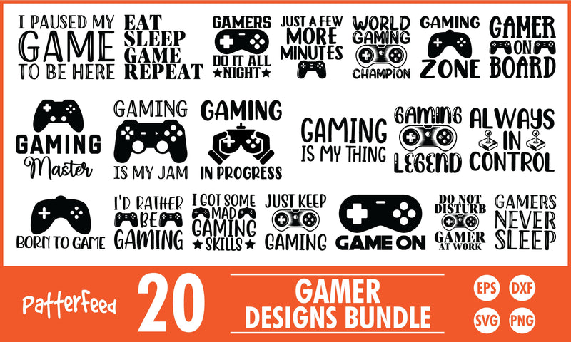 Gamer SVG Designs Bundle - So Fontsy