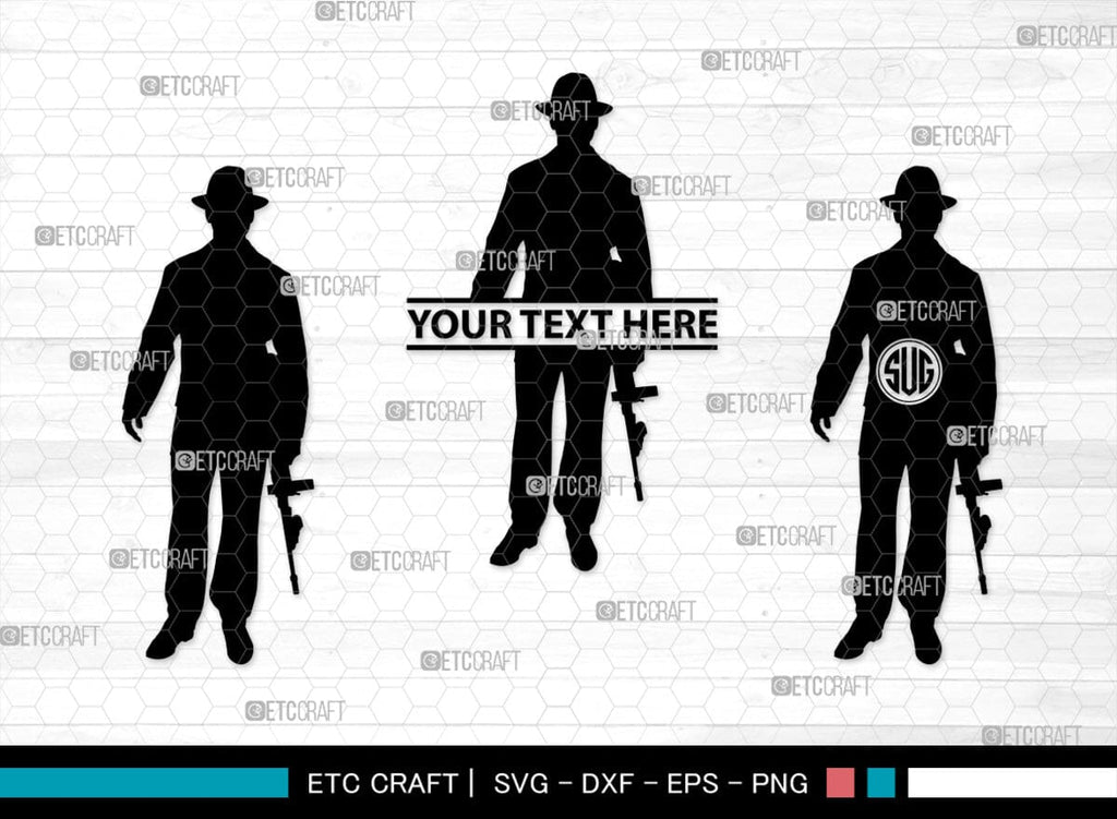 Gangstar Monogram, Gangstar Silhouette, Gangstar SVG, Gangsta, Man Svg ...