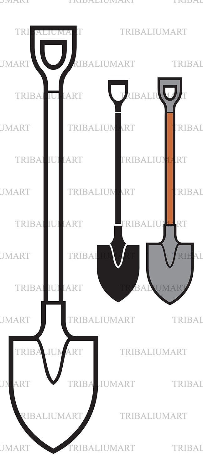 Garden spade. Cut files for Cricut. Clip Art silhouette (eps, svg, pdf ...