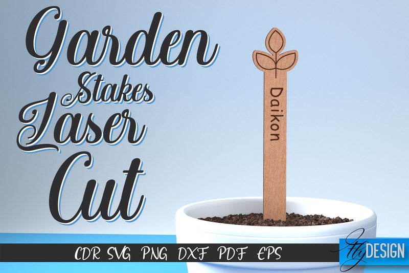 Garden Stakes Laser Cut SVG | Laser Flower Stakes SVG Design | CNC ...