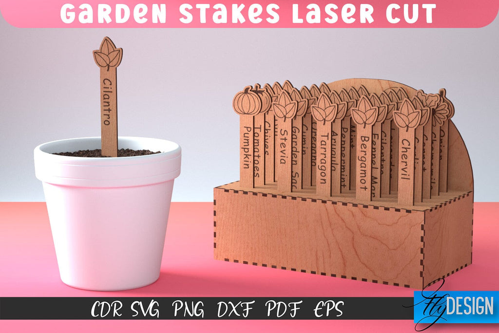Garden Stakes Laser Cut SVG | Laser Flower Stakes SVG Design | CNC ...