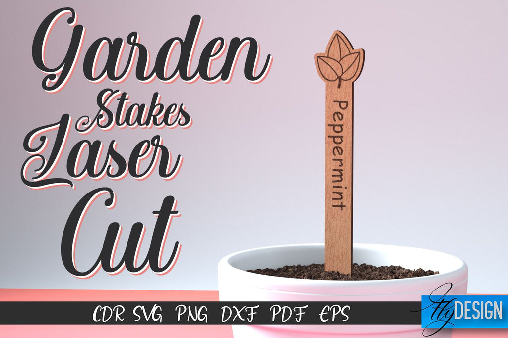 Garden Stakes Laser Cut SVG | Laser Flower Stakes SVG Design | CNC ...