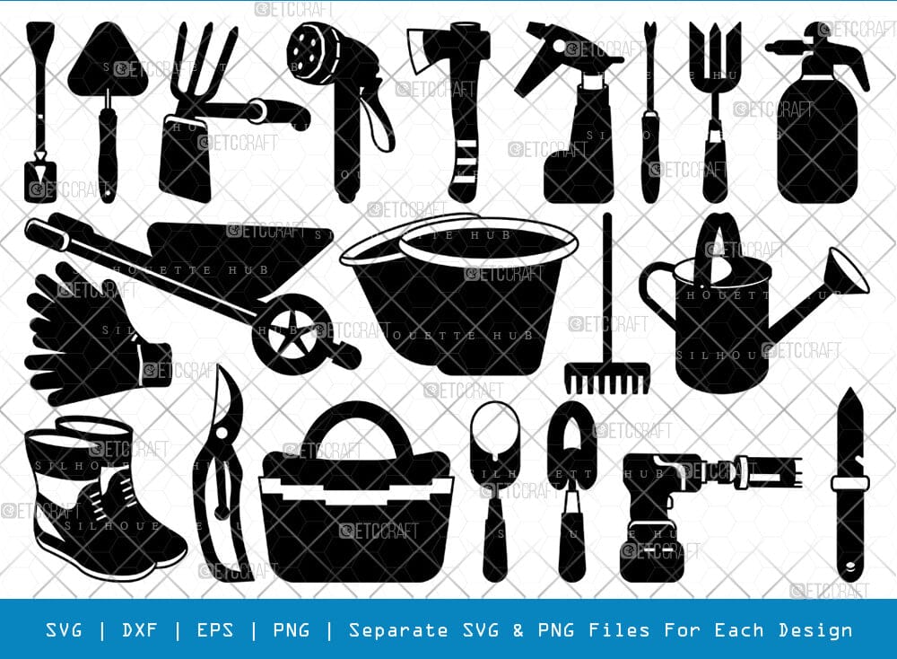 Gardening Tools SVG, Gardening Tools Silhouette, Gardening Svg ...