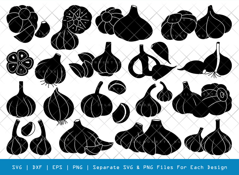 Garlic SVG, Garlic Silhouette, Garlic Clove Svg, Vegetable Svg, Garlic ...