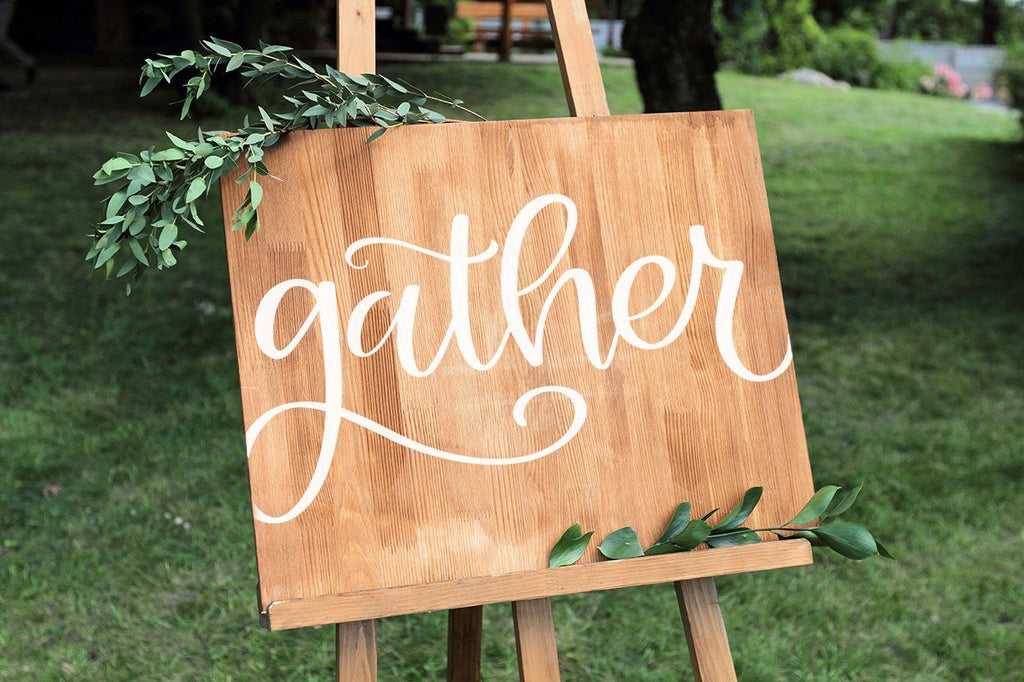 Gather Hand Lettered SVG Cut File - So Fontsy