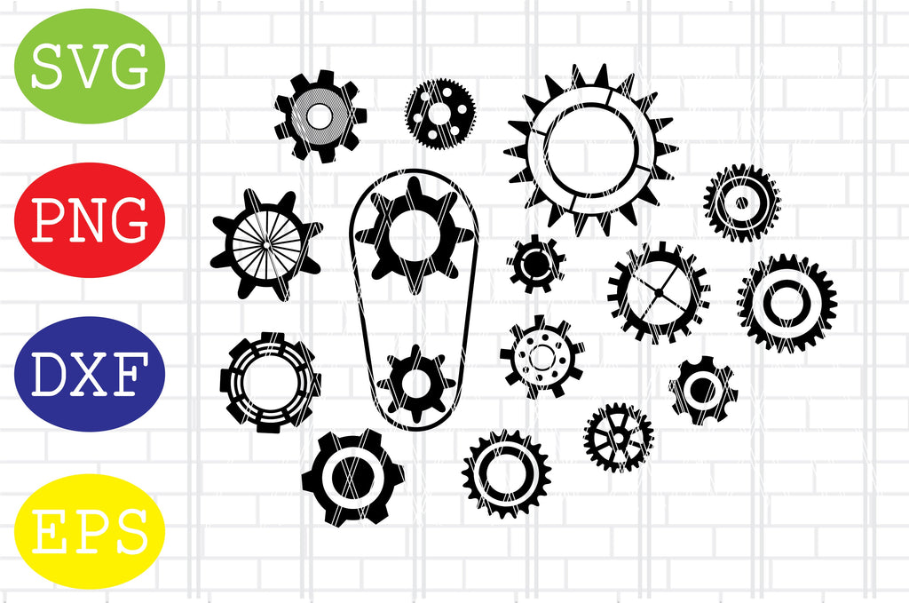 Gears SVG Bundle, Gears dxf, Gears png, Gears eps, Gears vector, Gears ...