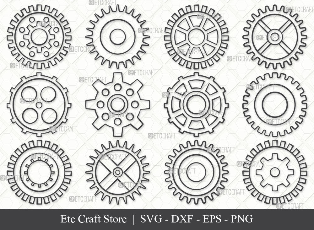 Gears SVG, Gears Outline, Metal Gears Svg, Machine Gear Svg, Cogs and ...