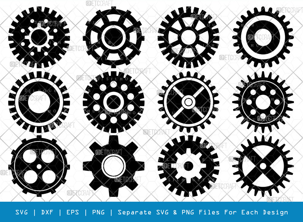 Gears SVG, Gears Silhouette, Metal Gears Svg, Machine Gear Svg, Cogs ...