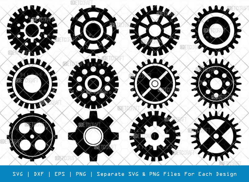 Gears SVG, Gears Silhouette, Metal Gears Svg, Machine Gear Svg, Cogs ...