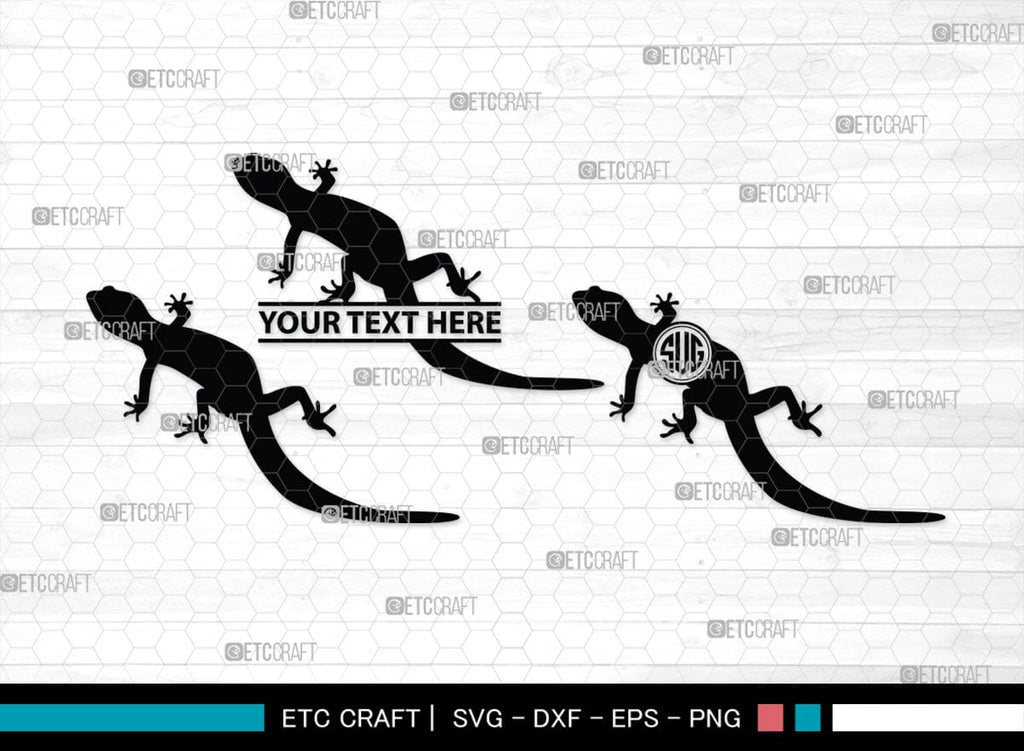Gecko Monogram, Gecko Silhouette, Gecko SVG, Lizard Svg, Reptile Svg ...