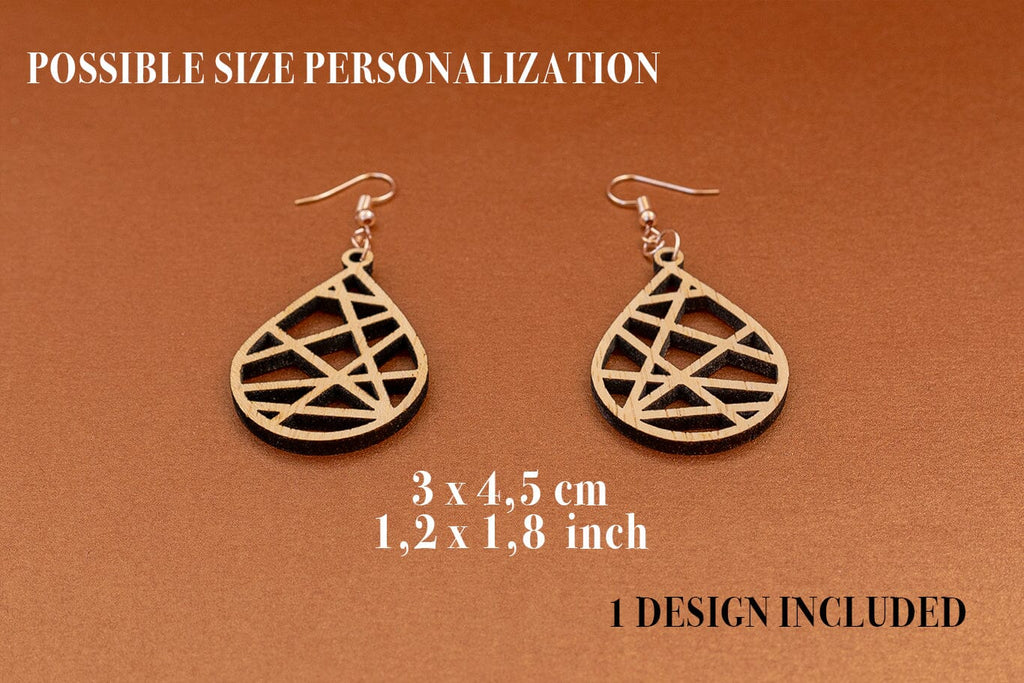 Geometric Earrings Digital Vector File for Laser Cutter. - So Fontsy